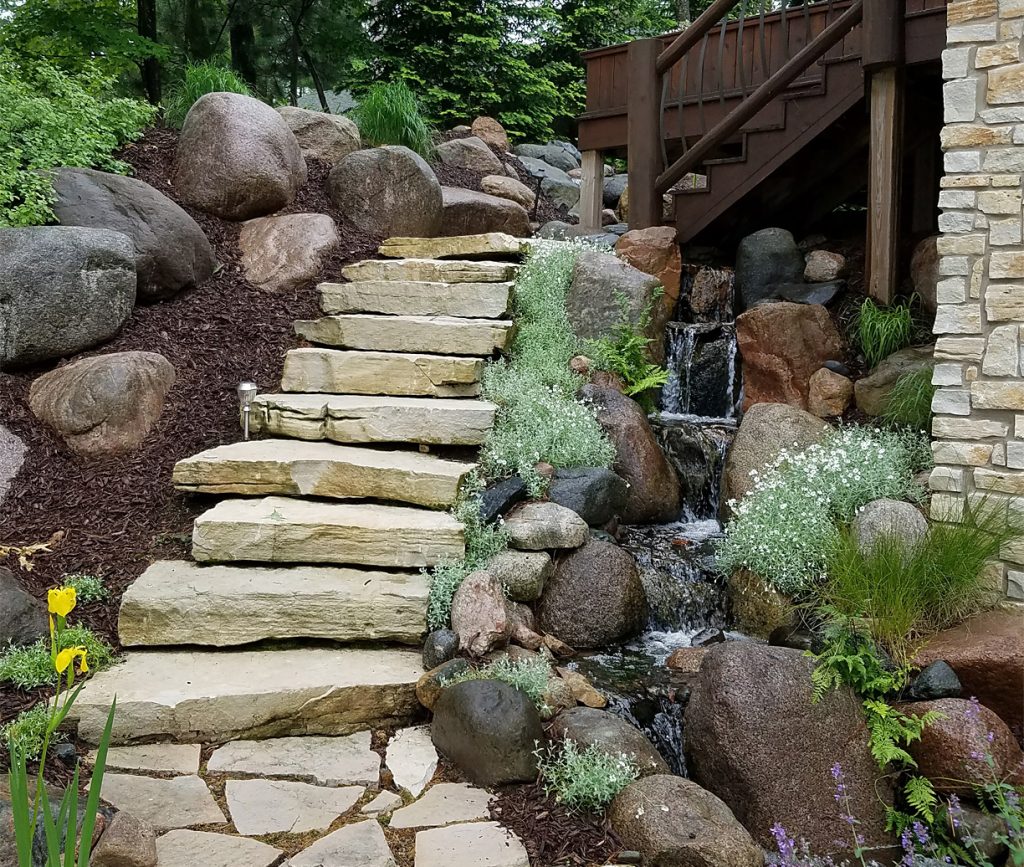 Door County Weathered Edge Natural Steps - Peninsula Stone